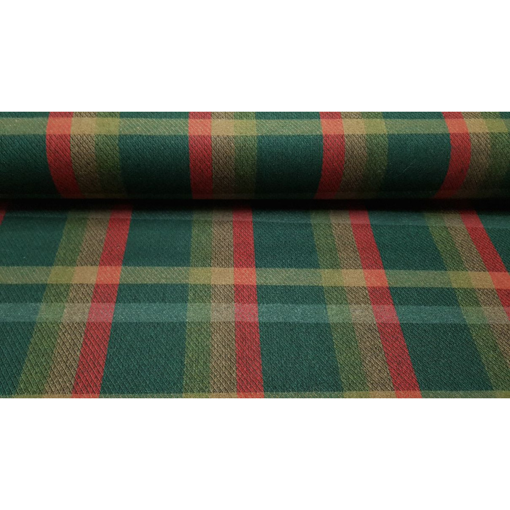 Tela Lana Cuadro Liverpool Verde Rojo | Tienda de telas Textil Siles