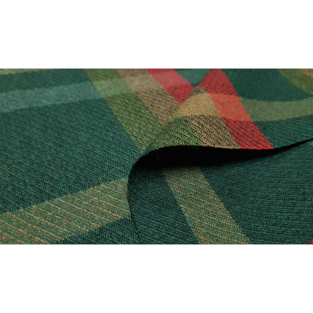 Tela Lana Cuadro Liverpool Verde Rojo | Tienda de telas Textil Siles