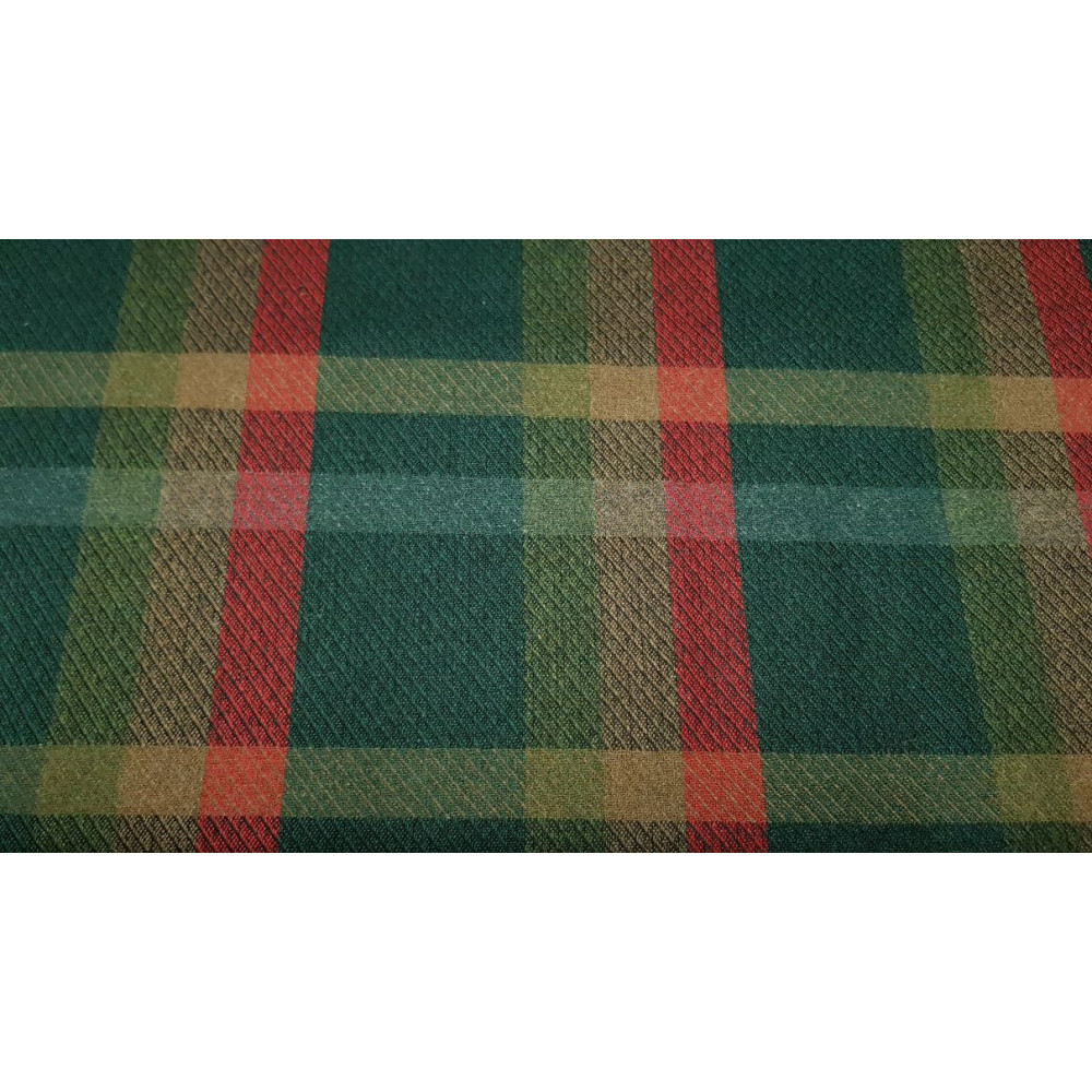 Tela Lana Cuadro Liverpool Verde Rojo | Tienda de telas Textil Siles