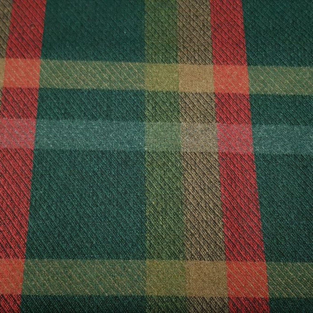 Tela Lana Cuadro Liverpool Verde Rojo | Tienda de telas Textil Siles