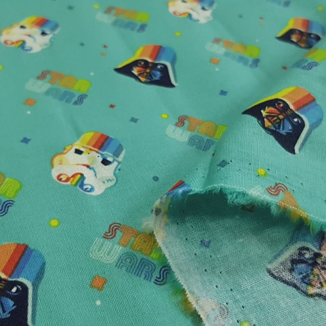 Cotton Star Wars Rainbow Darth Vader fabric | Textil Siles fabric store