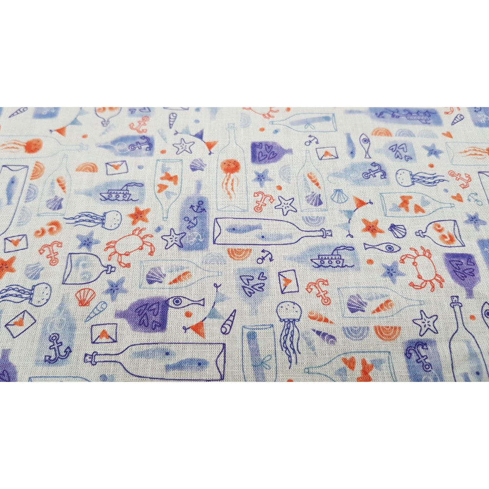 Tejido Algodón Botellas Marineras | Tienda de telas Textil Siles