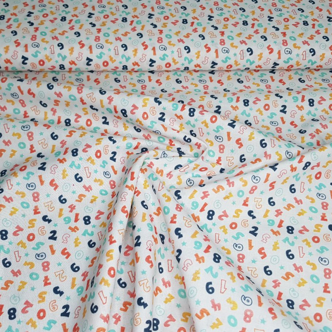 Cotton Numbers Colors fabric | Textil Siles fabric store