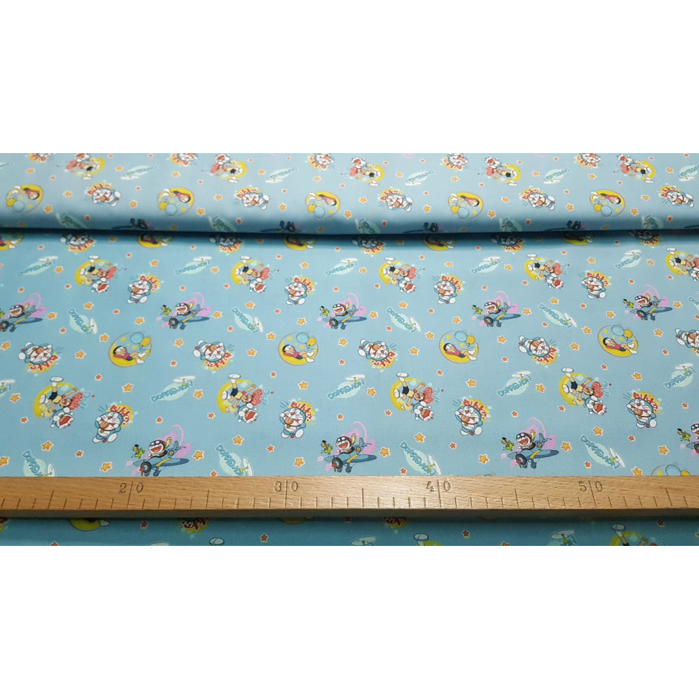 Cotton Doraemon Nobita fabric | Textil Siles fabric store