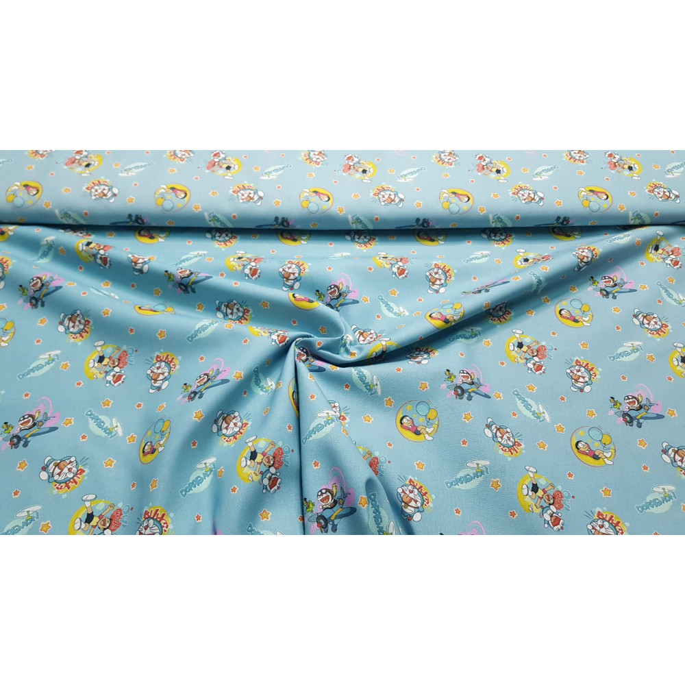 Cotton Doraemon Nobita fabric | Textil Siles fabric store