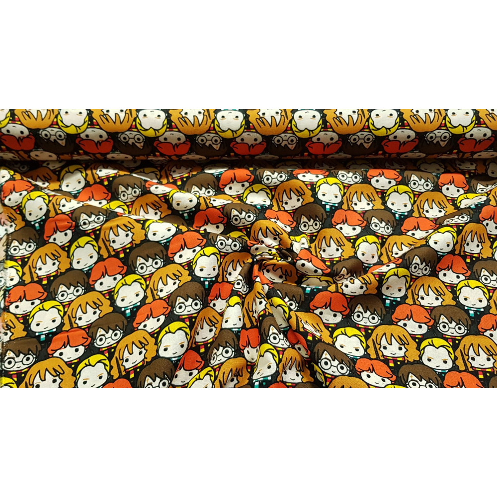 Tejido Algodón Harry Potter Kawaii Personajes Juntos | Tienda de telas ...
