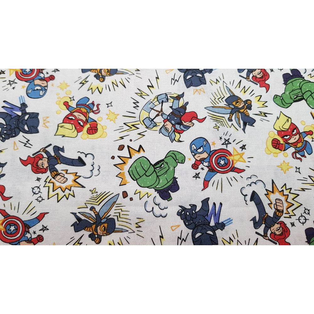 Tejido Algodón Marvel Kapow Superhéroes | Tienda de telas Textil Siles
