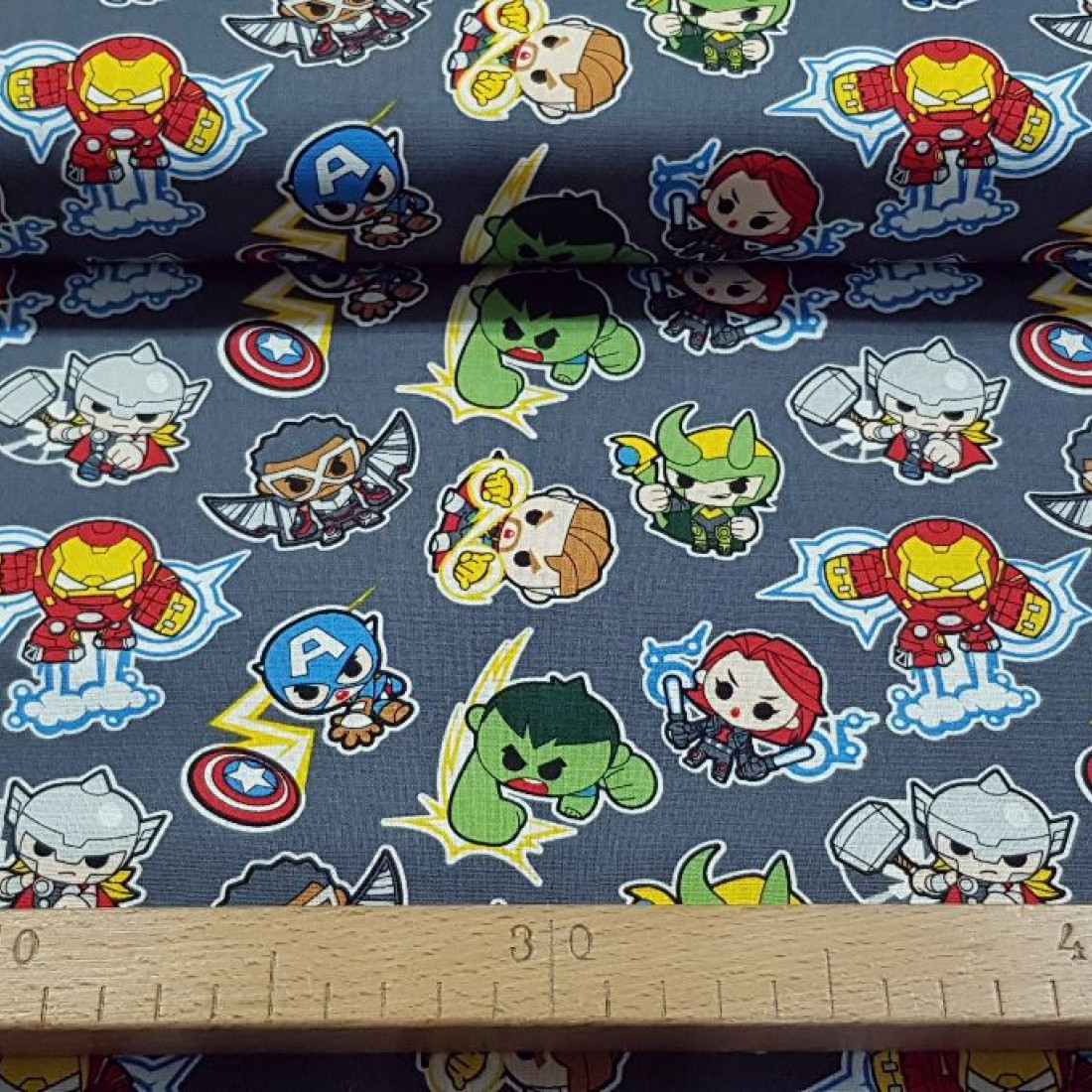 Tejido Algodón Marvel Superhéroes Kawaii | Tienda de telas Textil Siles