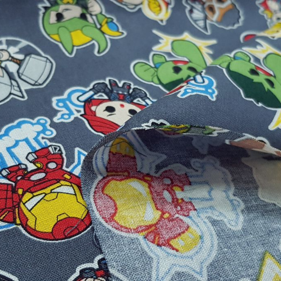 Tejido Algodón Marvel Superhéroes Kawaii | Tienda de telas Textil Siles