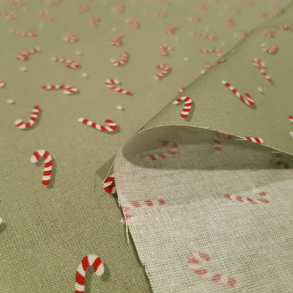 Christmas Cotton Candy Canes fabric | Textil Siles fabric store