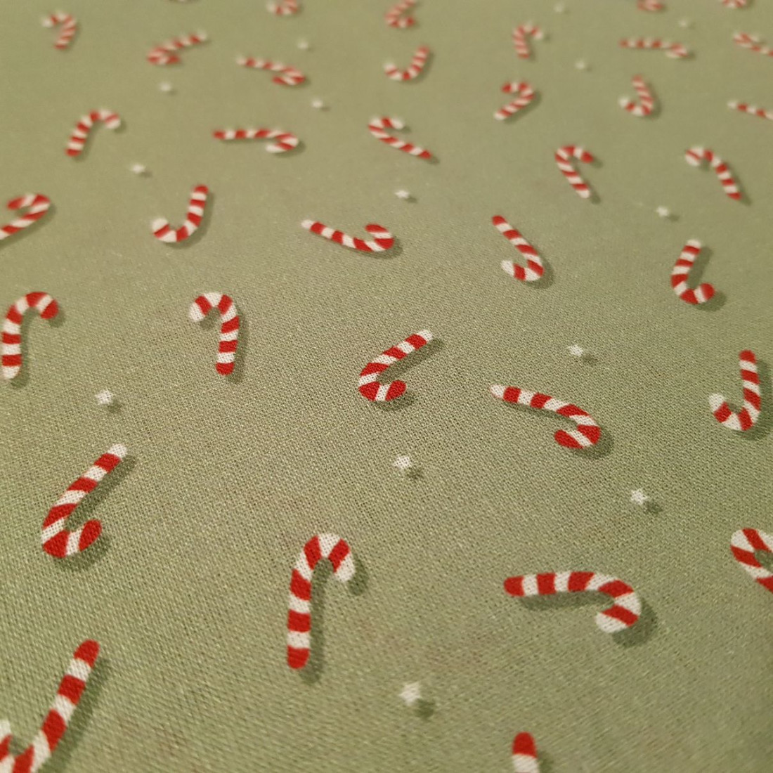 Tejido Algodón Navidad Bastones Caramelo | Tienda de telas Textil Siles
