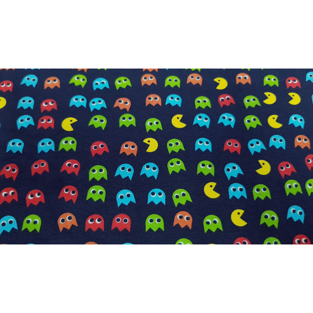 Cotton Jersey Pacman Videogame fabric | Textil Siles fabric store