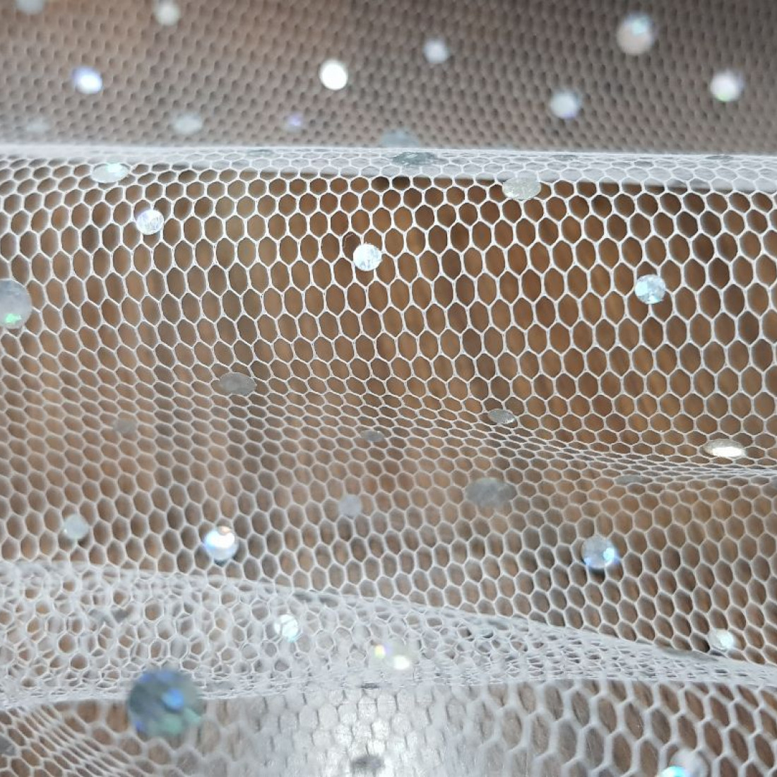 Tejido Tul Gotas Brillantes | Tienda de telas Textil Siles