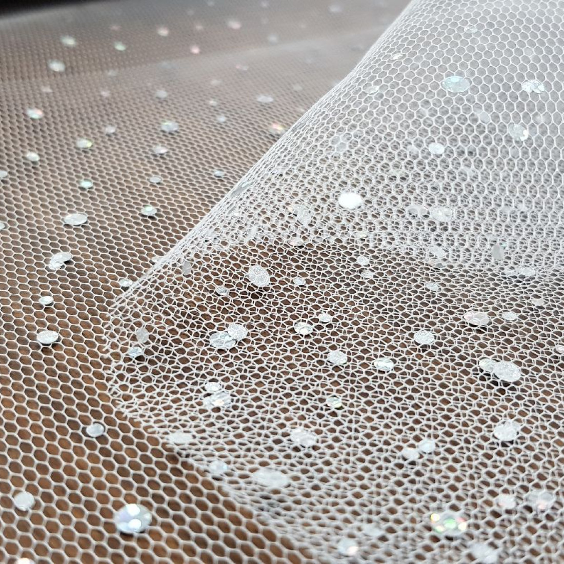 Tejido Tul Gotas Brillantes | Tienda de telas Textil Siles