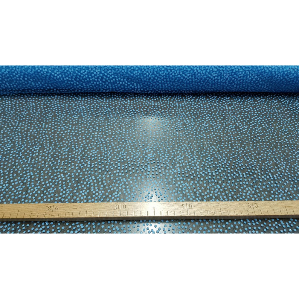 Tulle Drops Snow Turquoise fabric | Textil Siles fabric store