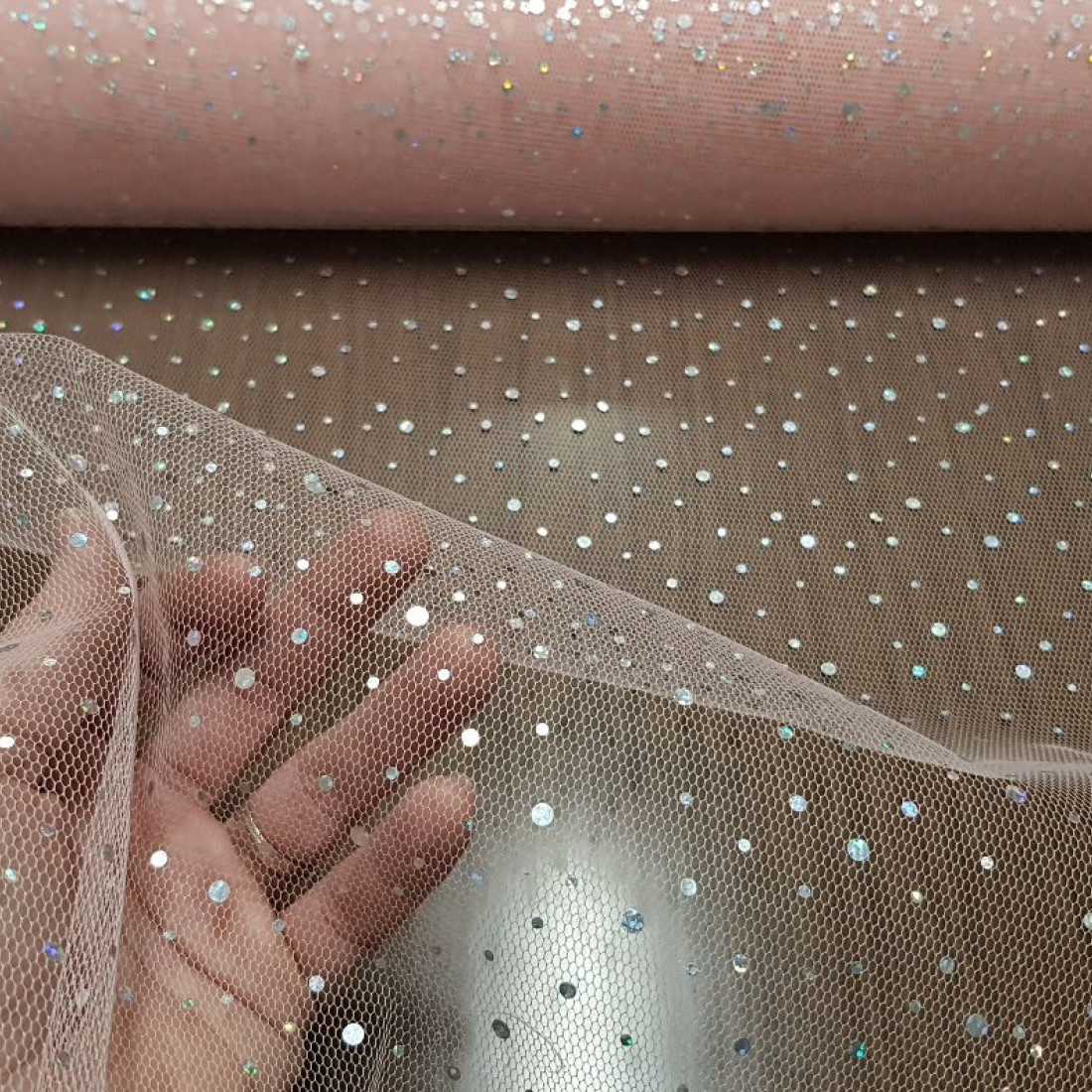 Tejido Tul Gotas Brillantes | Tienda de telas Textil Siles